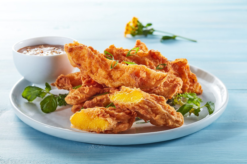 Deep Fried Pickled Green Mango Spears with Tamari Sesame Dipping Sauce ...