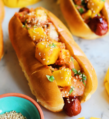 Grilled Mango Kimchi Hot Dogs - Mango.org
